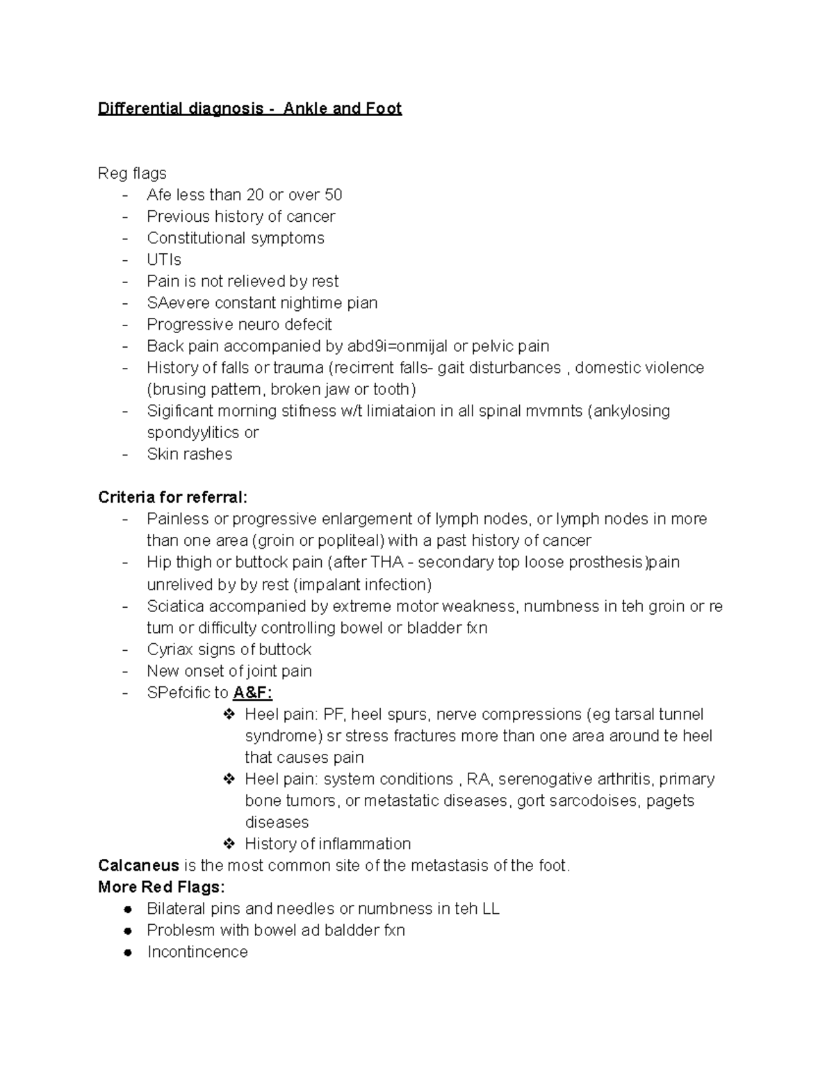 Differentail Diagnosis of the Ankle and Foot - Differential diagnosis ...