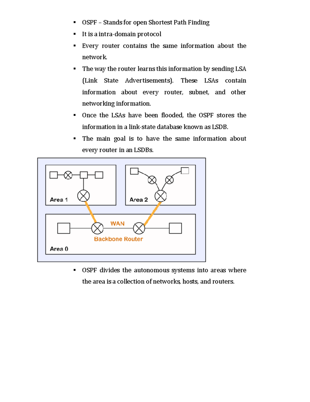 OSPF - Notes - OSPF – Stands for open Shortest Path Finding It is a ...
