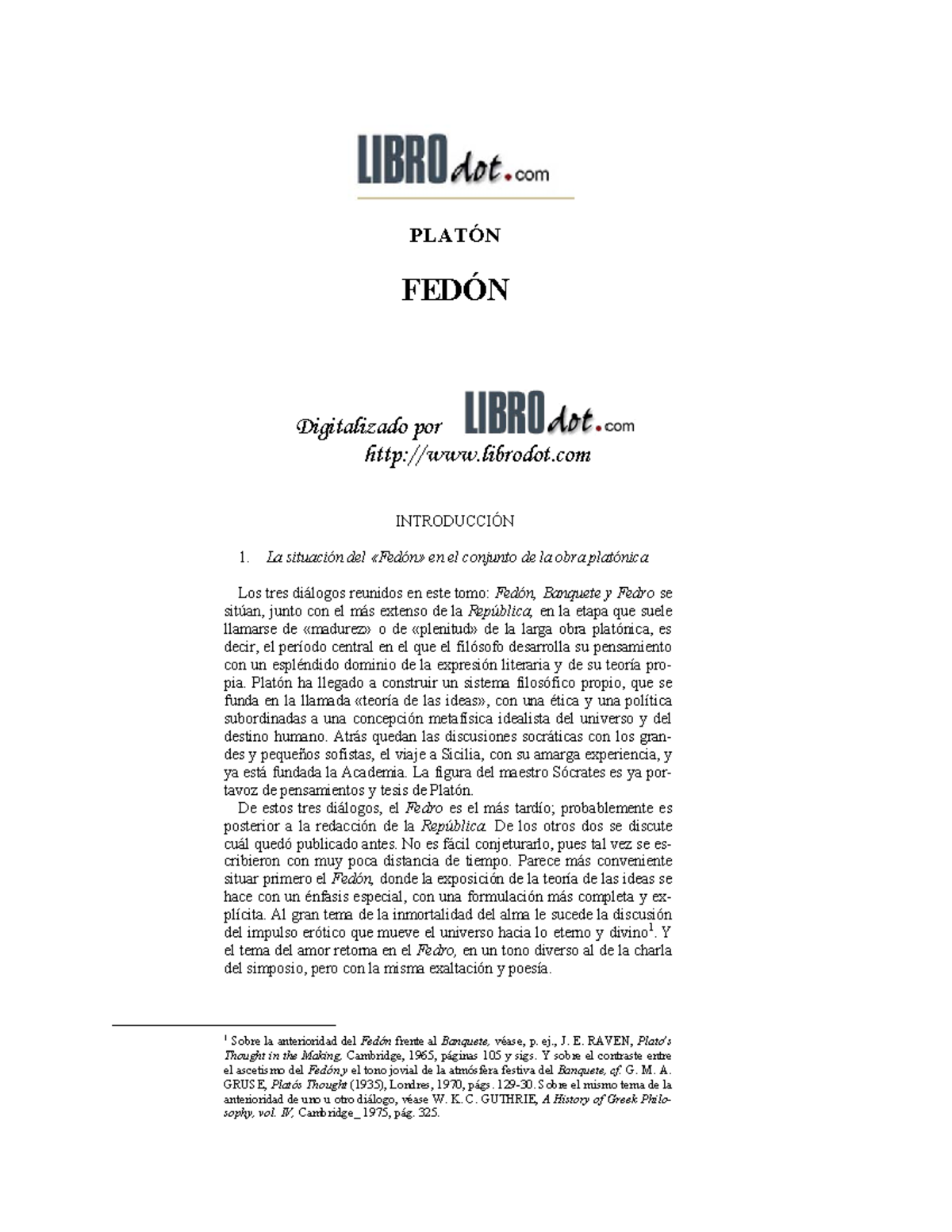 Platón-Fedón - libro de lectura de Platón : fedón - PLATÓN FEDÓN ...