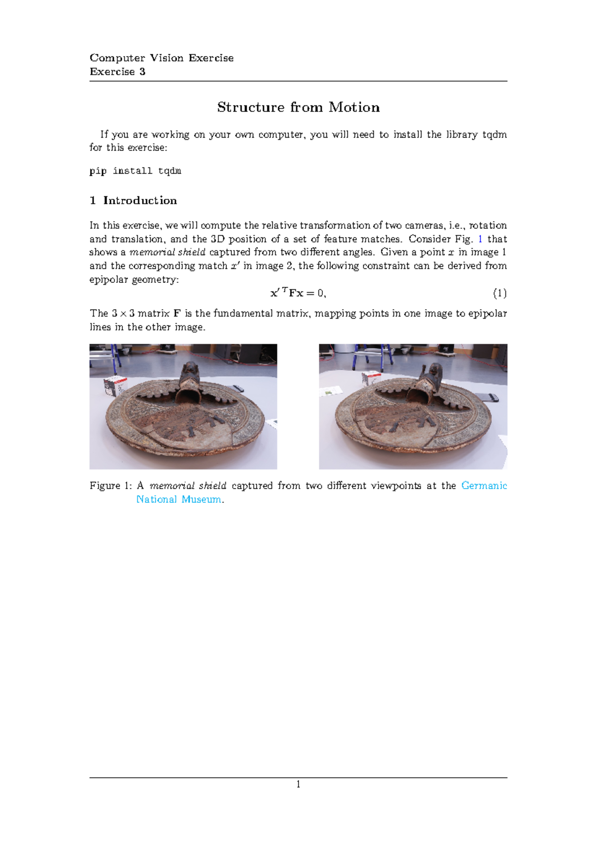 Structure from Motion - Relative Transformation: Compute the rotation ...
