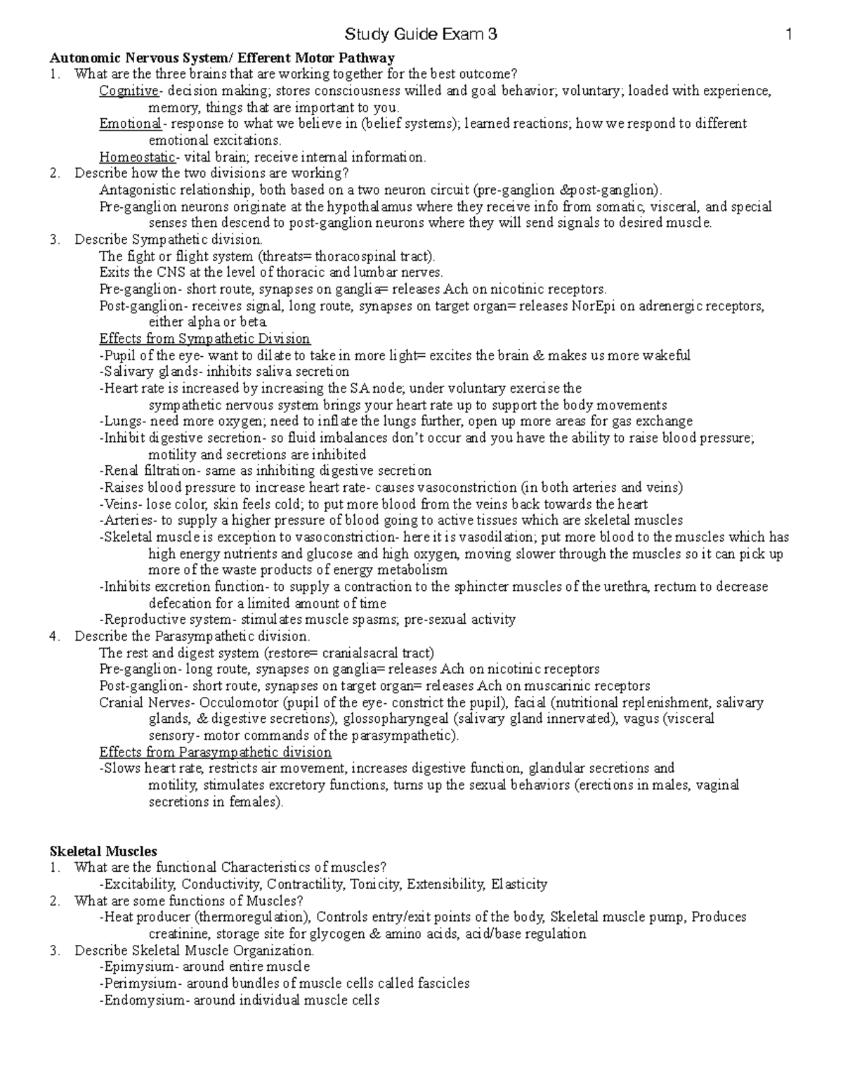 Study guide exam 3 pdf - Lecture notes exam 3 - Study Guide Exam 3 1 ...