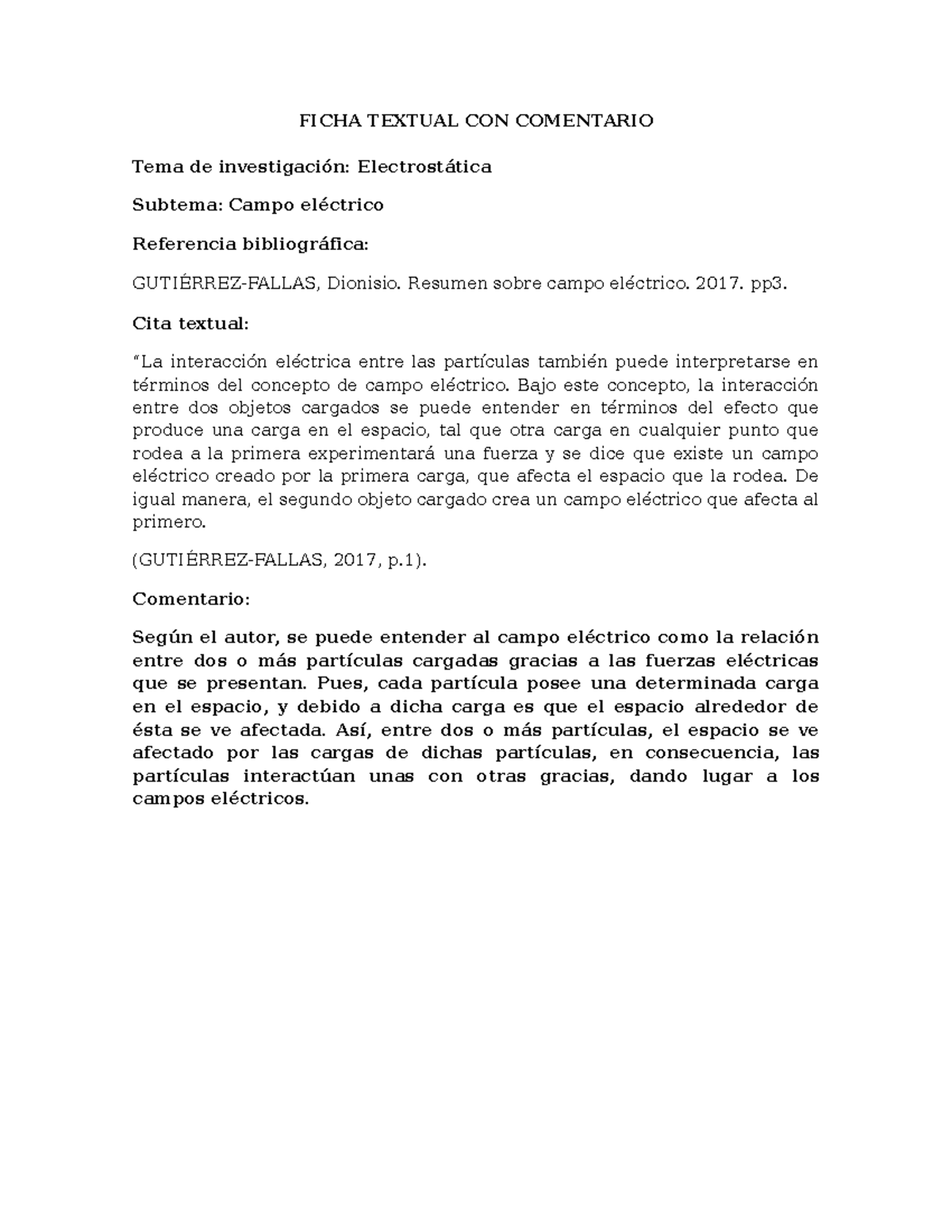 Fichas textuales s6 - FICHA TEXTUAL CON COMENTARIO Tema de ...