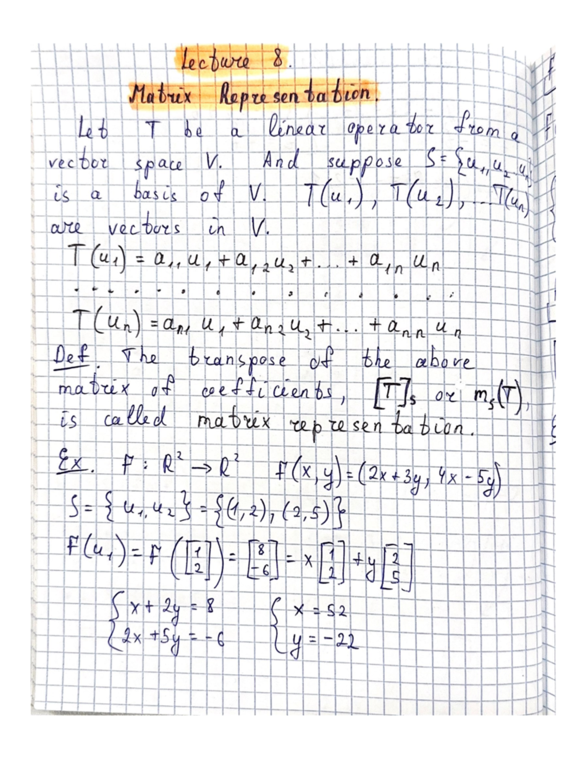 Linear Algebra Lecture 8 - Introduction to economics - Studocu