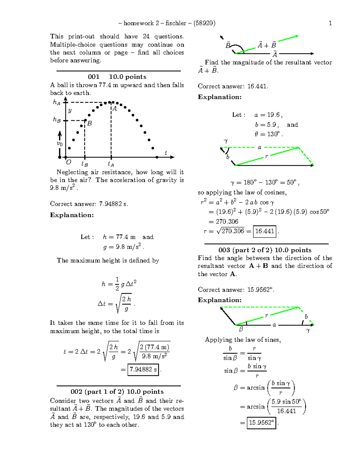 Seminar Assignments Homework Assignment 2 Questions Answers B Homework 2 Fischler
