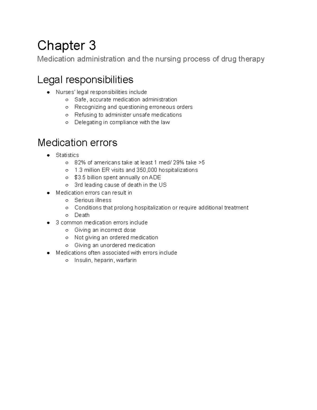 Chapter 3 - Chapter 3 Medication administration and the nursing process ...