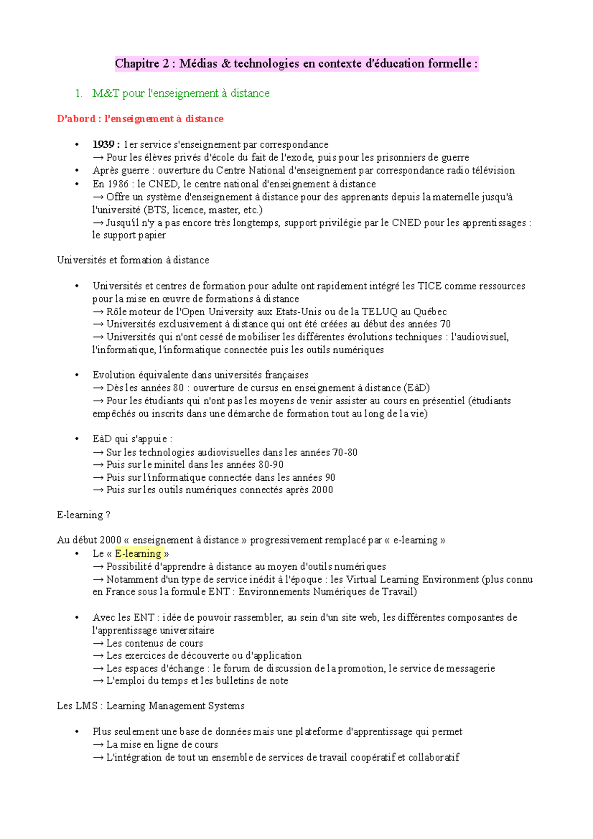 Chapitre 2 - Cours de science de l'éducation - Chapitre 2 : Médias ...