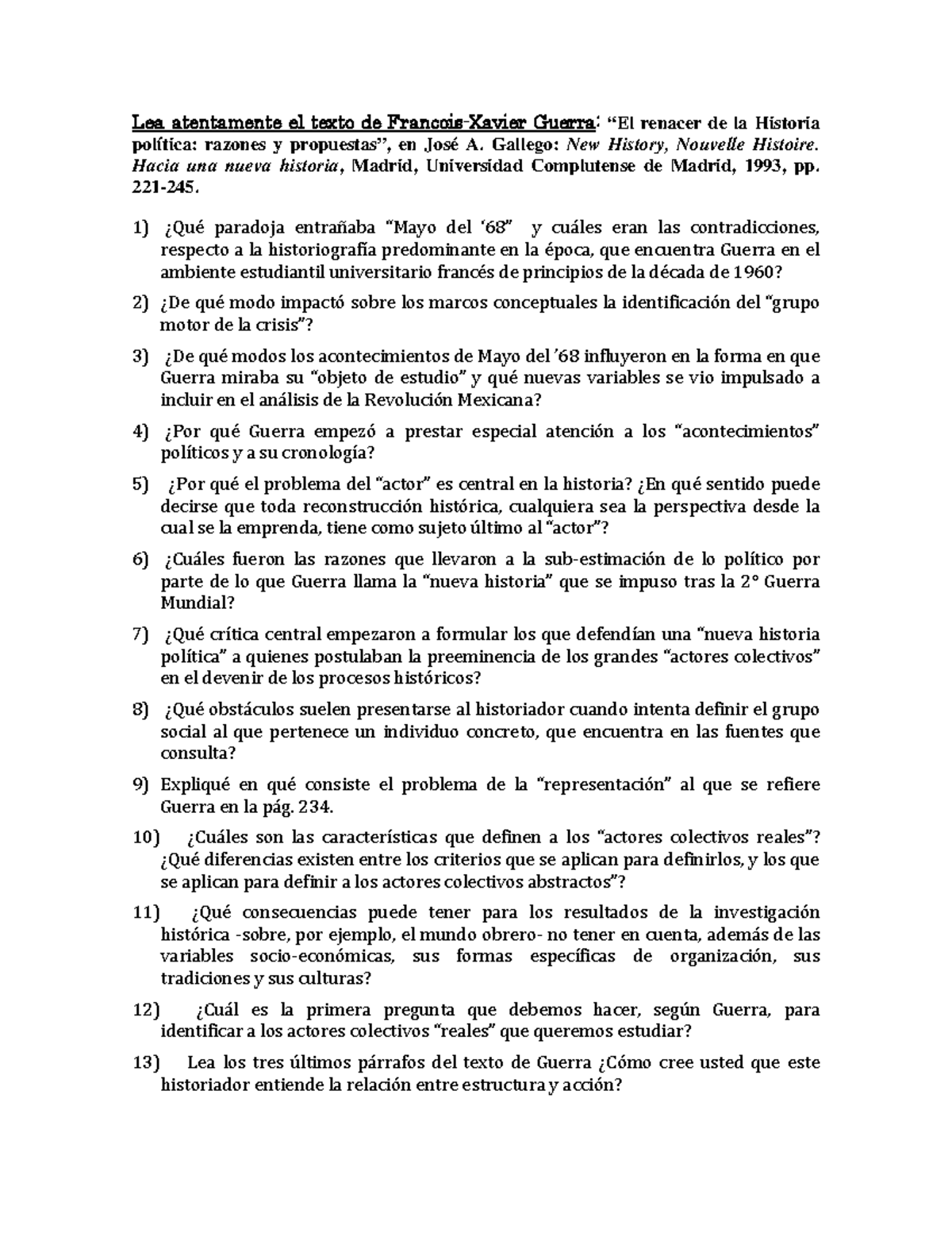 GUÍA DE Lectura Guerra - Lea atentamente el texto de Francois-Xavier ...