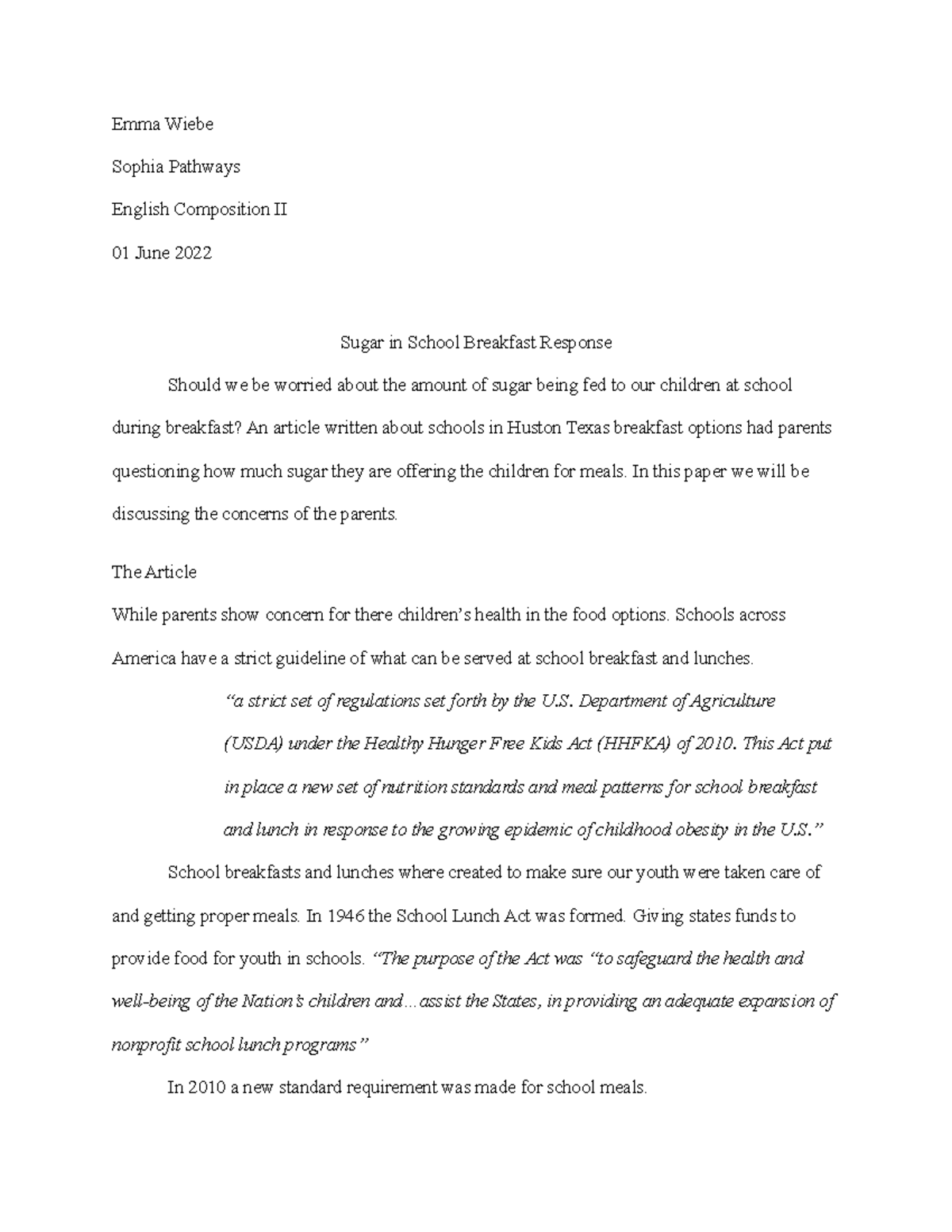 Eng 6-6-2022 - MKT - Emma Wiebe Sophia Pathways English Composition II ...