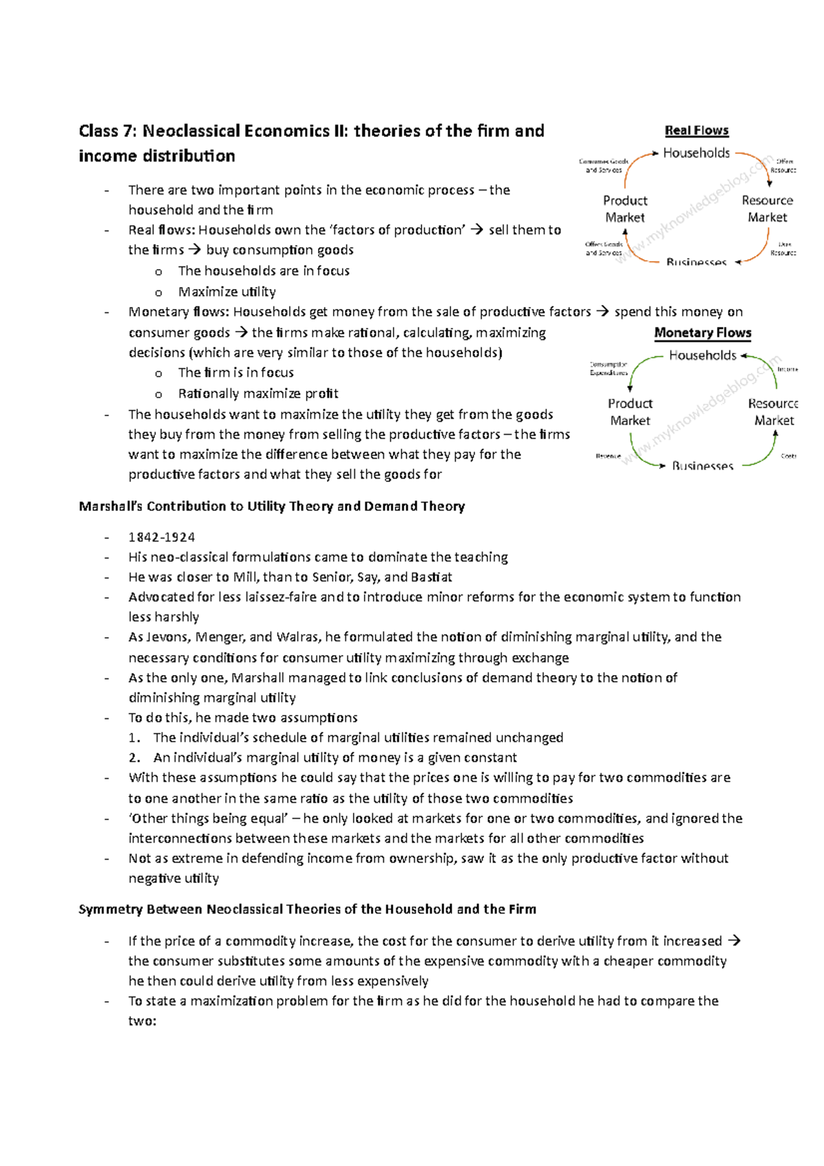 Class 7 Neoclassical Economics II theories of the firm and income ...