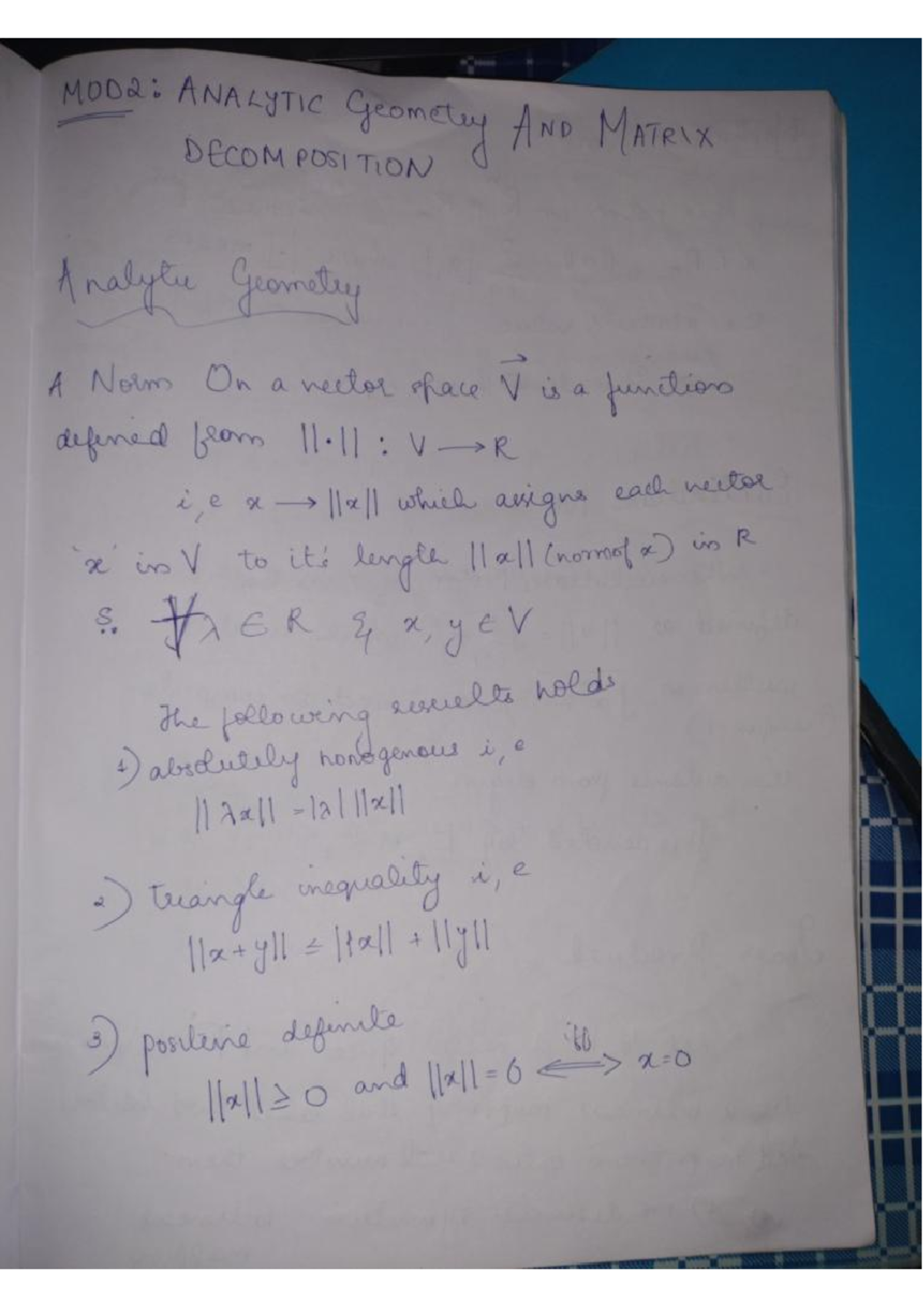 Maths mod 2 - Djdjdkd - MOD2: ANALYTIC geometry AND MATRIX DECOM POSI ...
