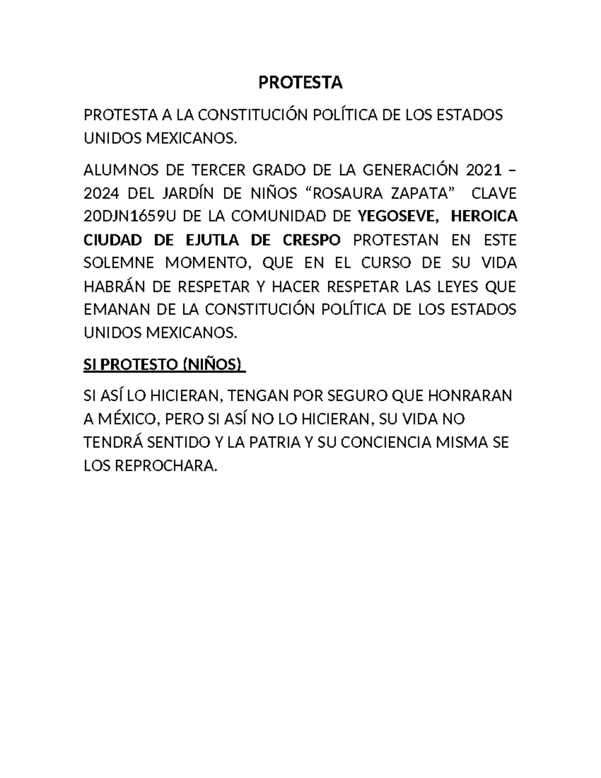 Toma de protesta 2023 yegoseve - PROTESTA PROTESTA A LA CONSTITUCIÓN ...