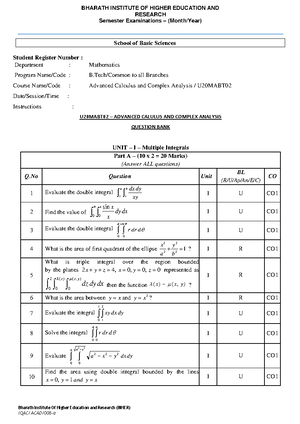 Unit-3 Laplace Transform 1 - Advanced calculus and complex analysis - Studocu