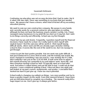 Eng110 v3 wk5 making writing decisions and reflection - ENG/110 v Making Writing Decisions and ...