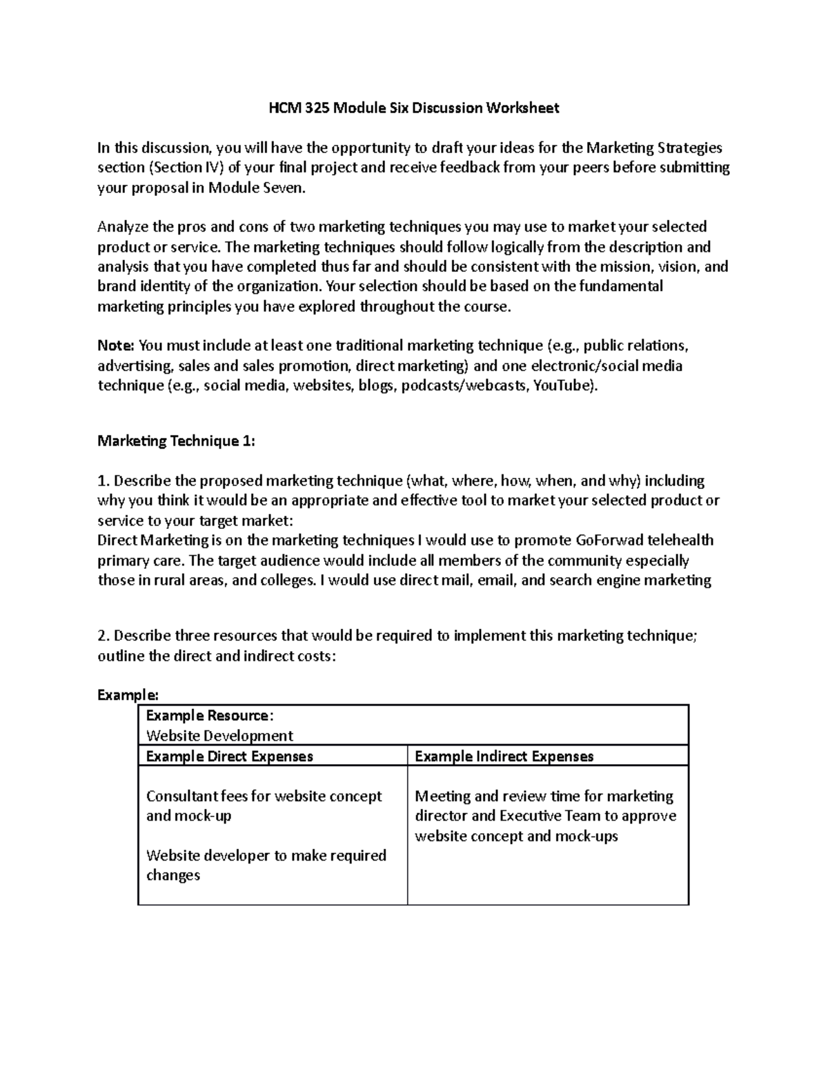Module Six Discussion - Healthcare marketing assignments - HCM 325 ...