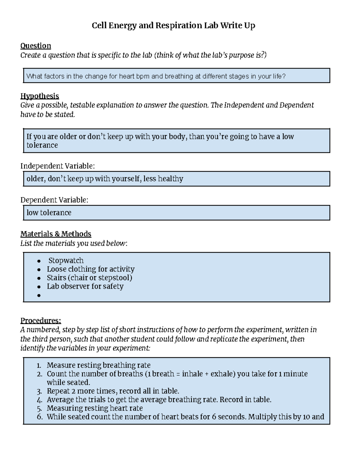 Cell Energy and Respiration Lab Write Up.docx - Cell Energy and Respiration Lab Write Up ...