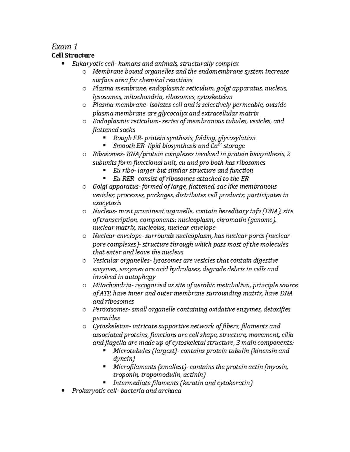 Biochem Exam 1 Review - Summary Modeling and Analysis Principles for ...