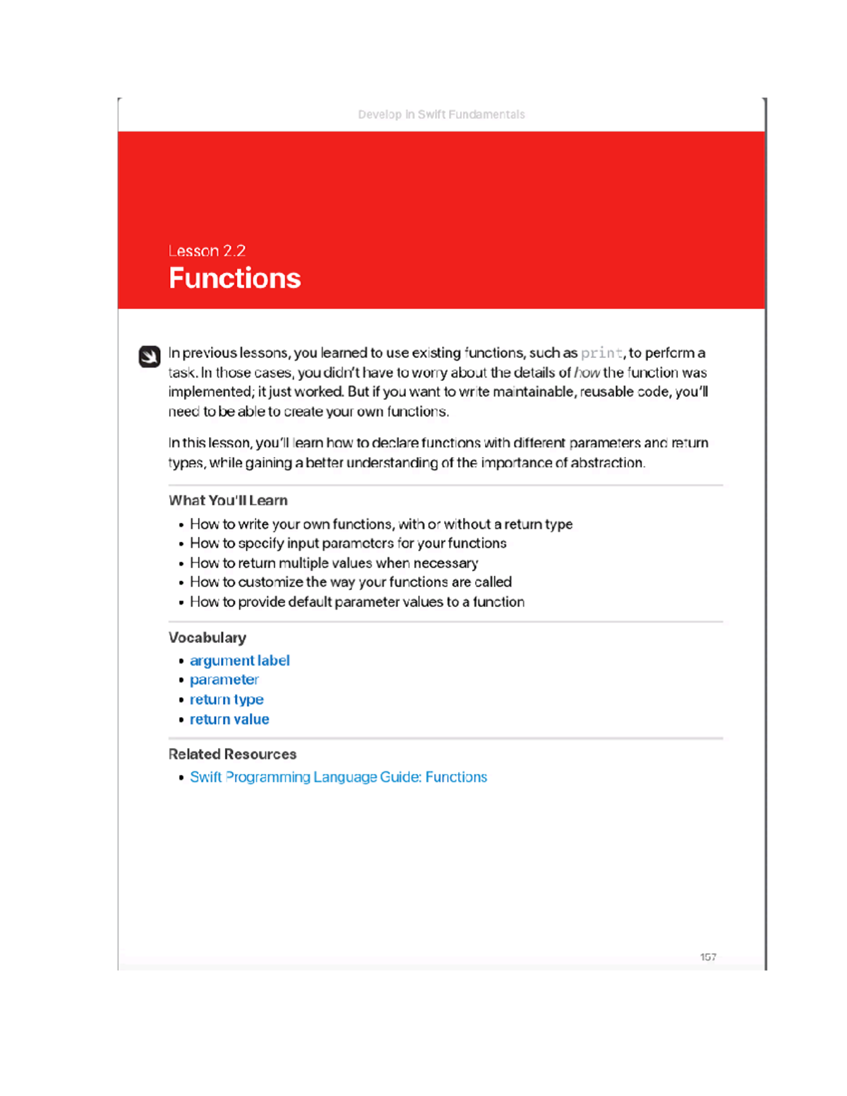 Develop in Swift Fundamentals 2.2 Functions - Fundamentos de ... Develop in Swift Fundamentals 2.2 Functions - Fundamentos de ...