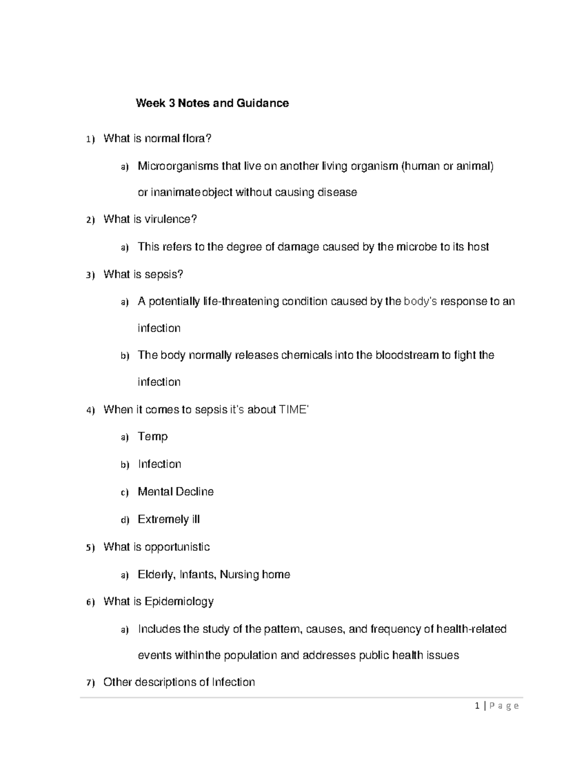 Week 3 Notes and Guidance - Week 3 Notes and Guidance 1) What is normal ...