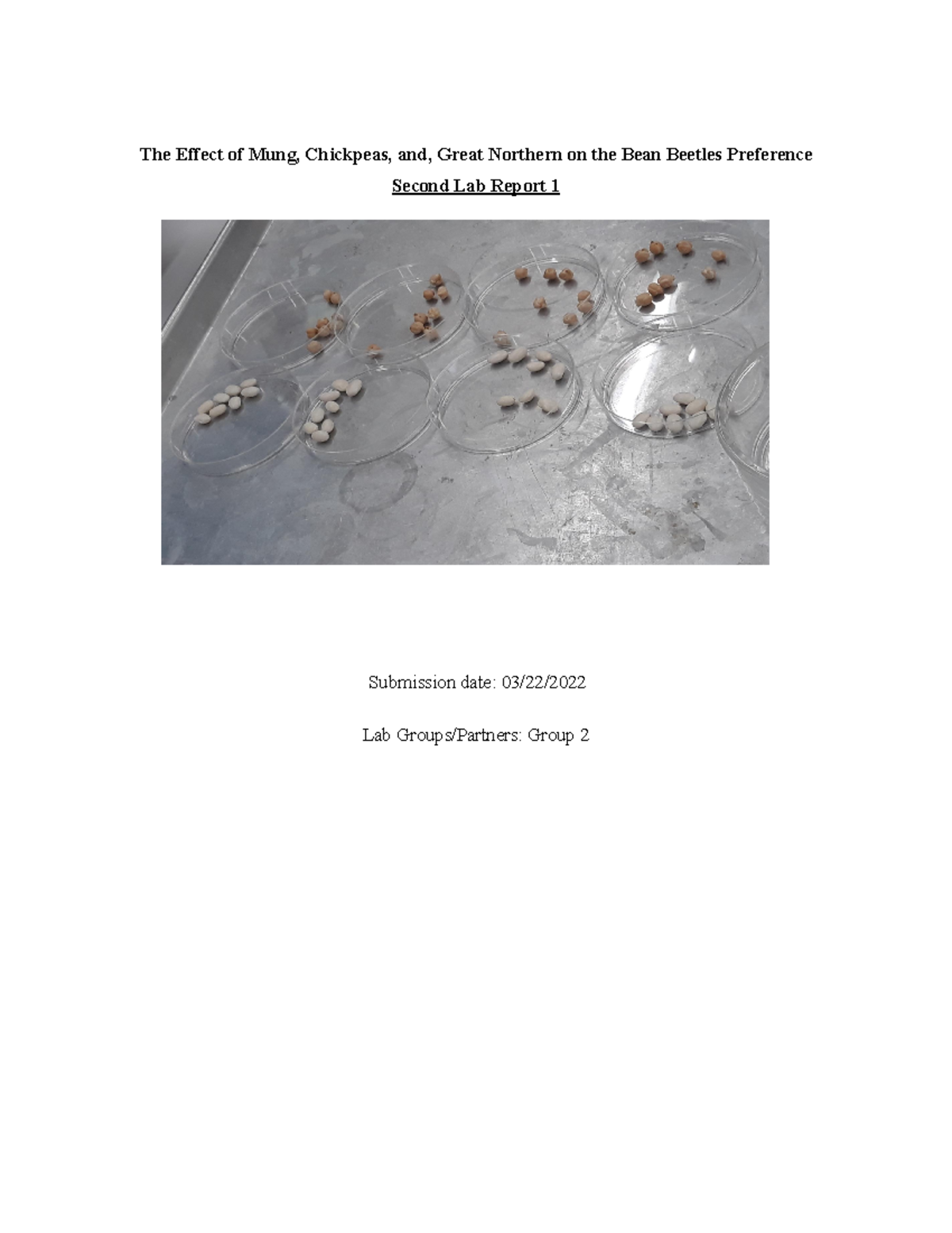 Final report - The Effect of Mung, Chickpeas, and, Great Northern on ...