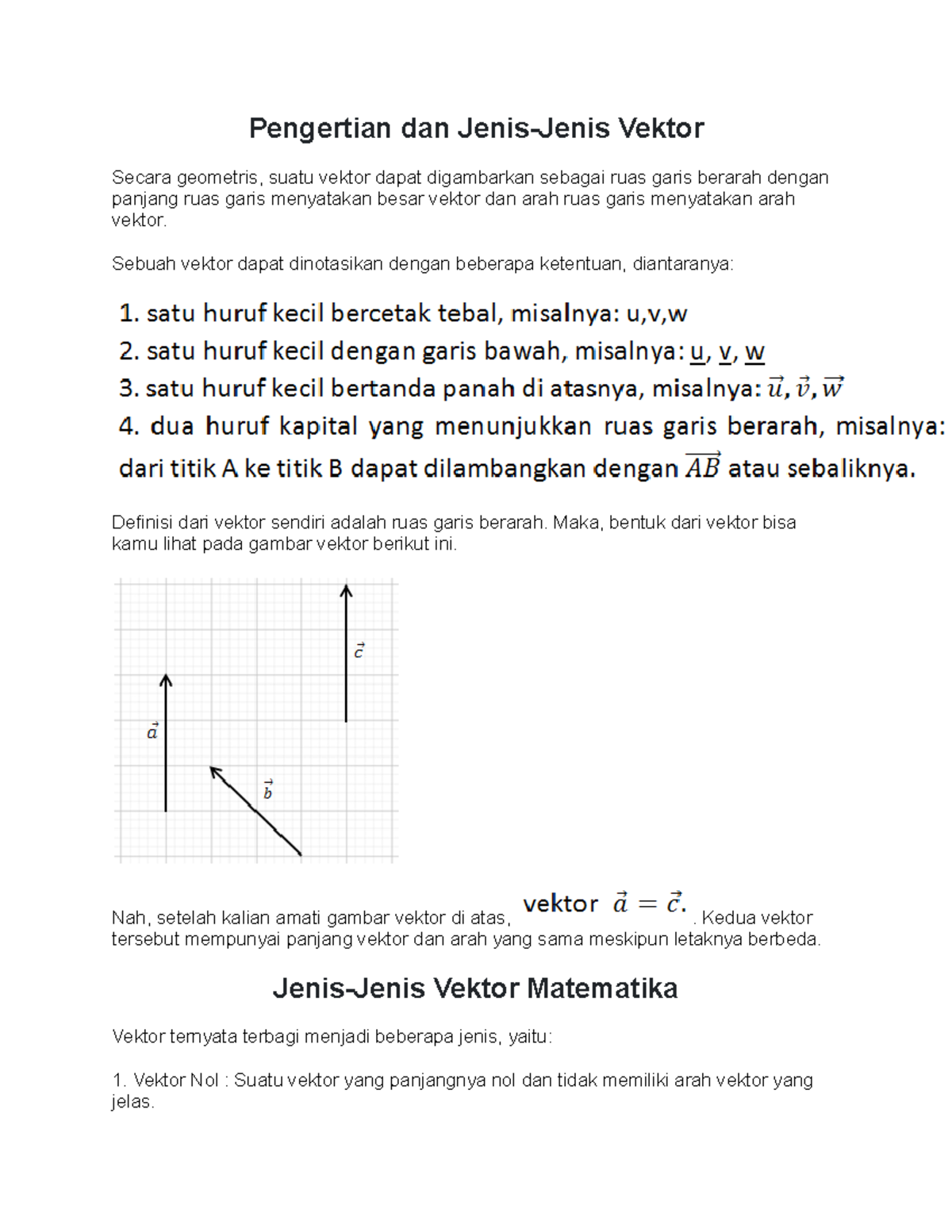Vektor - Pengertian dan Jenis-Jenis Vektor Secara geometris, suatu ...
