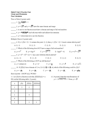 Class Notes Functions - PreCalculus Notes F-1: Relations and Functions ...