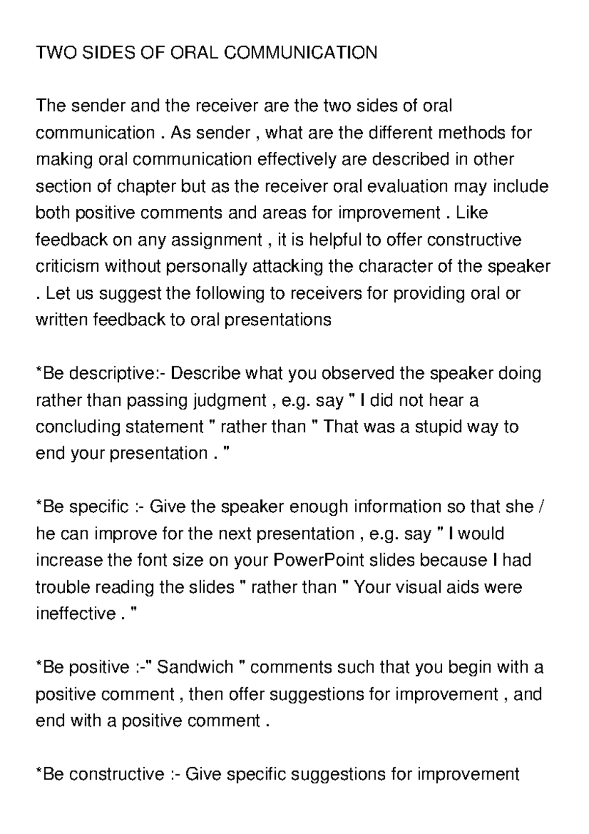 HTT FILE 1675164125255 - TWO SIDES OF ORAL COMMUNICATION The sender and ...