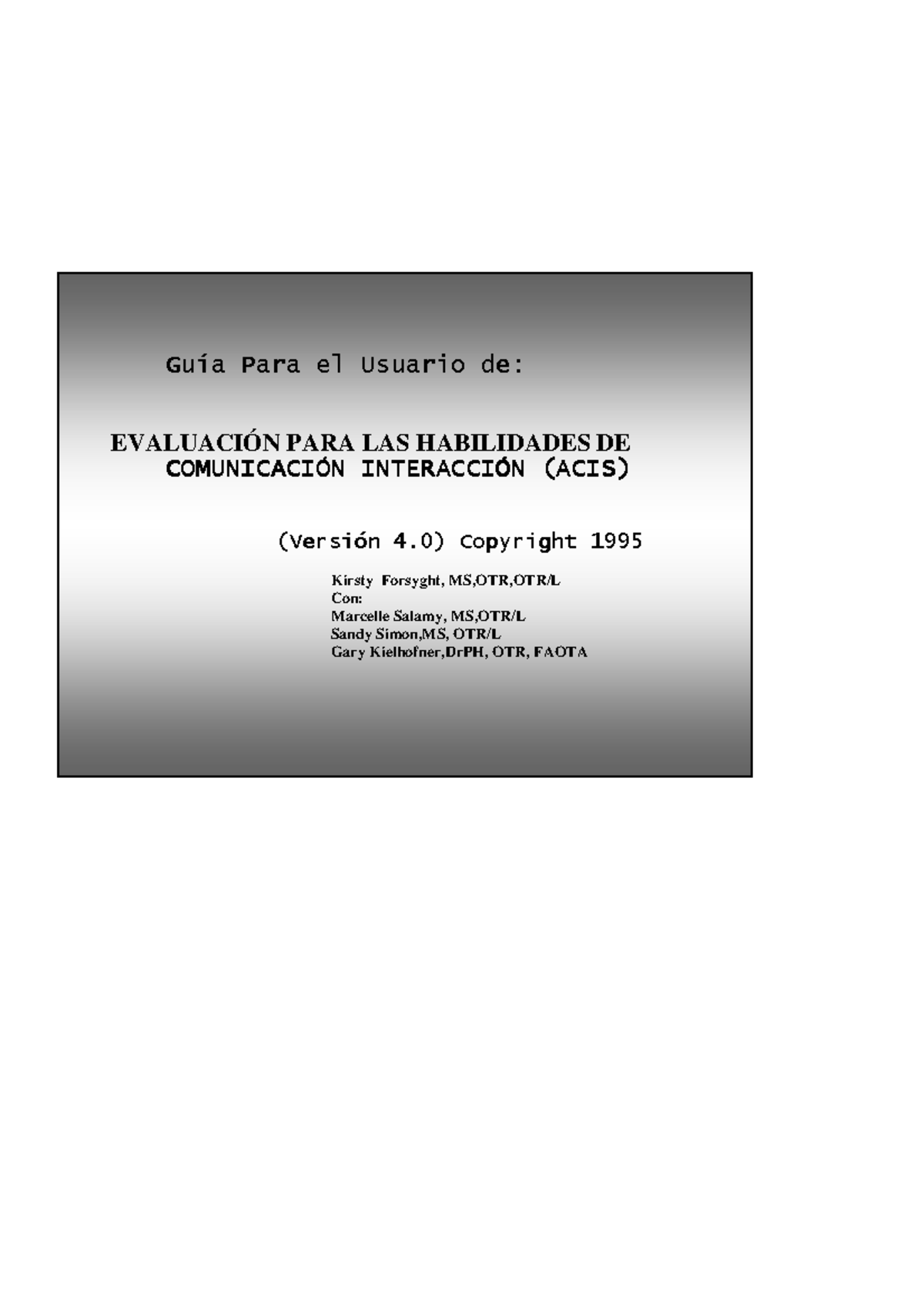 45 - ACIS - Manual Pauta ACIS MOHO - - Studocu