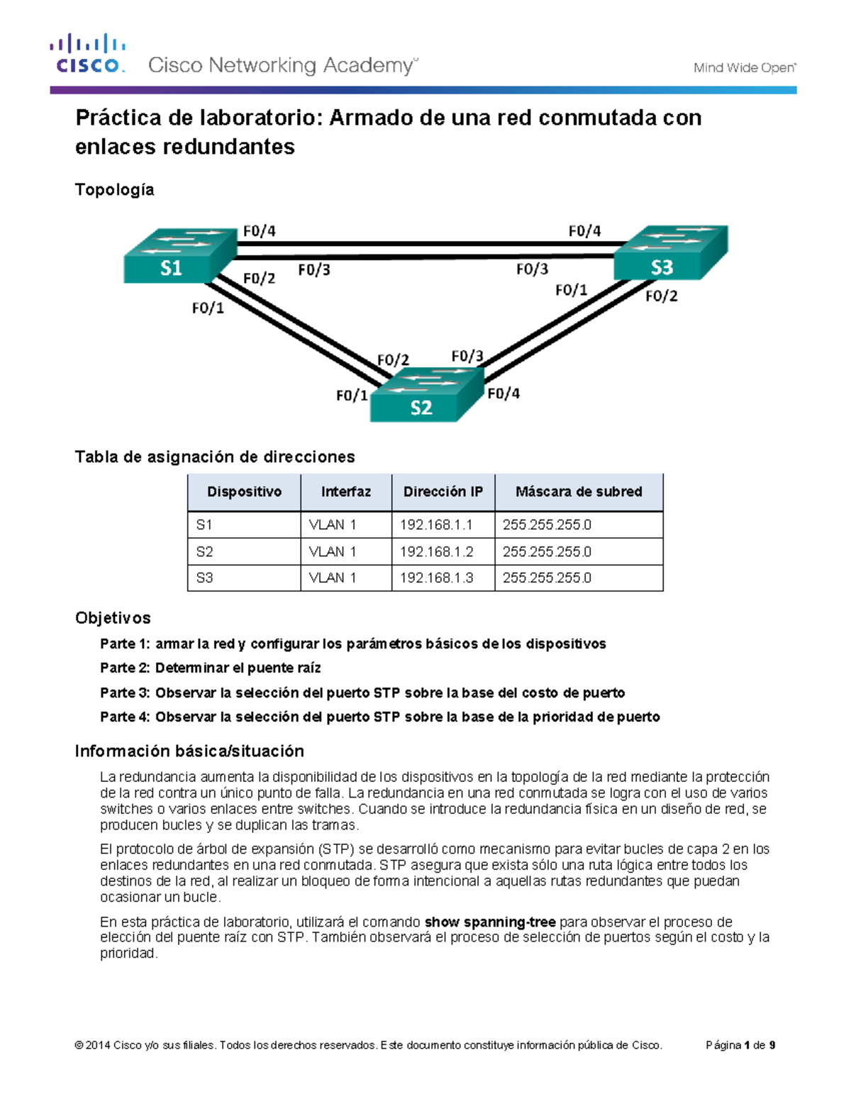 2.1.2.10 Lab - Building a Switched Network with Redundant Links - Práctica de laboratorio ...