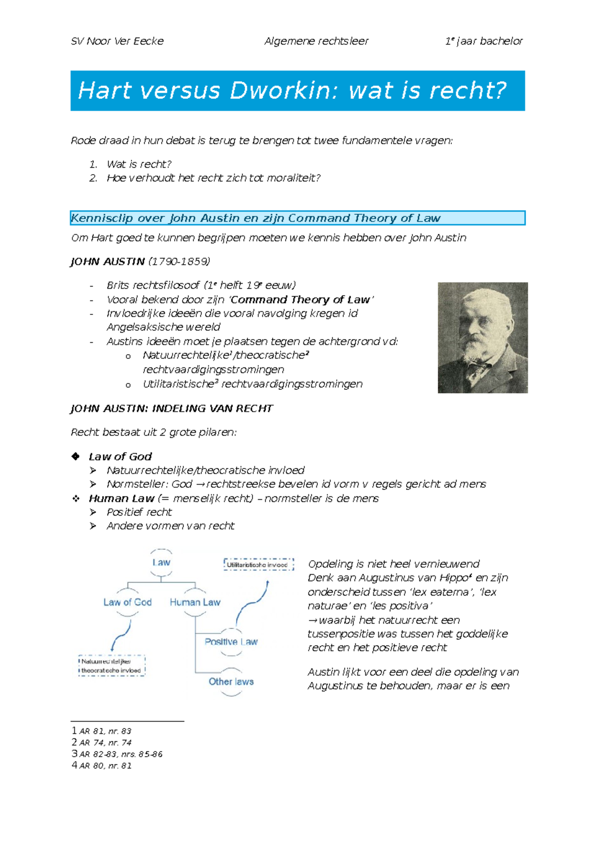 SV Hart versus Dworkin - SV Noor Ver Eecke Algemene rechtsleer 1 e jaar ...