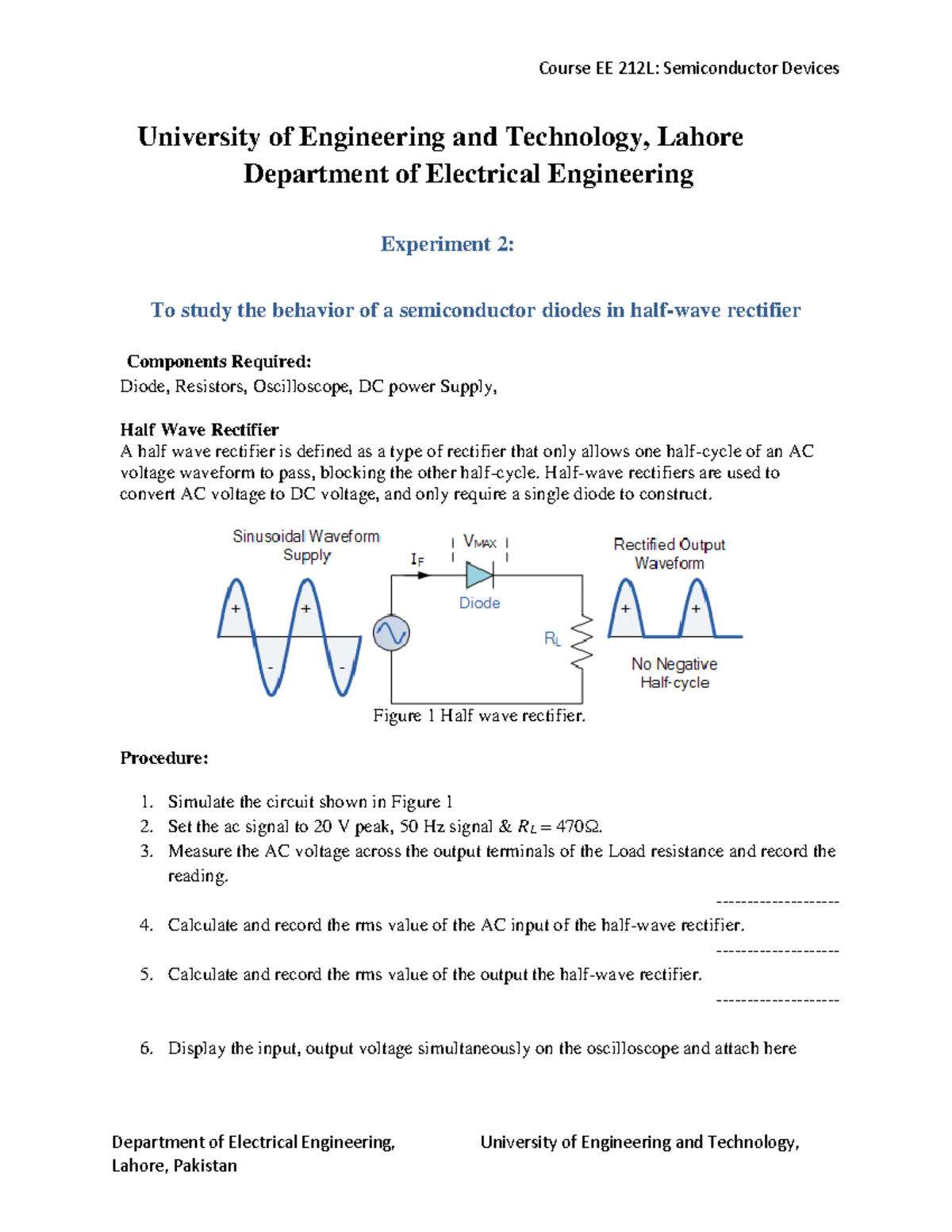Odl Experiment 2 Semiconductor Warning Tt Undefined Function 32 Department Of Electrical
