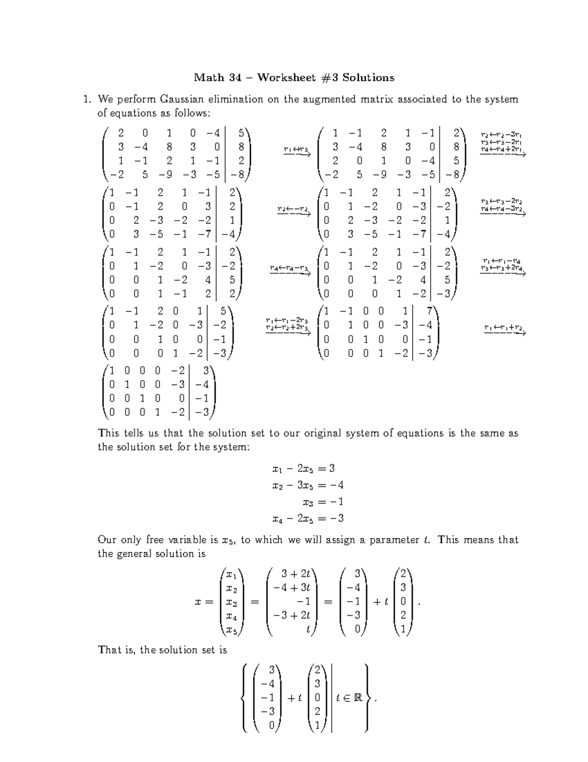Week 3 Discussion Problems Solution - Math 34 Worksheet Solutions 1. We ...