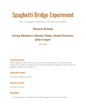 Spaghetti bridge experiment - Spaghetti Bridge Experiment How many ...