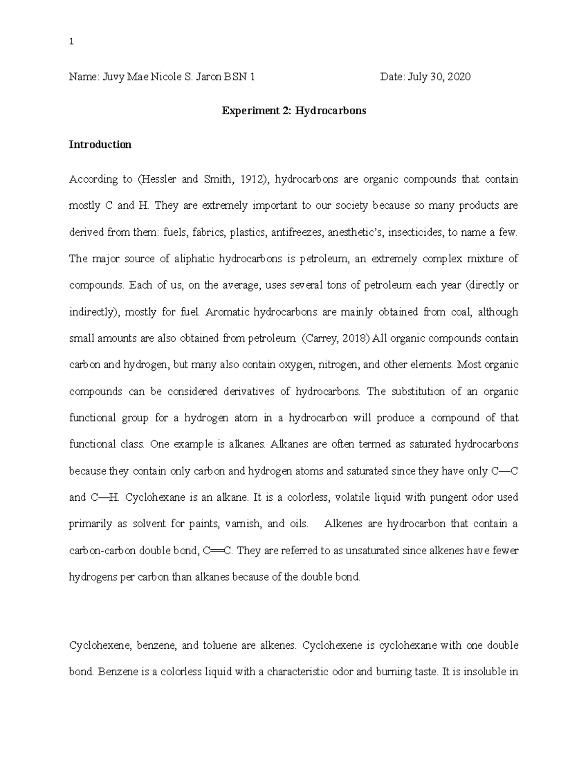 Jaron Juvy Mae Nicole Exp2 Post-lab Report - Name: Juvy Mae Nicole S. Jaron BSN 1 Date: July 30 ...