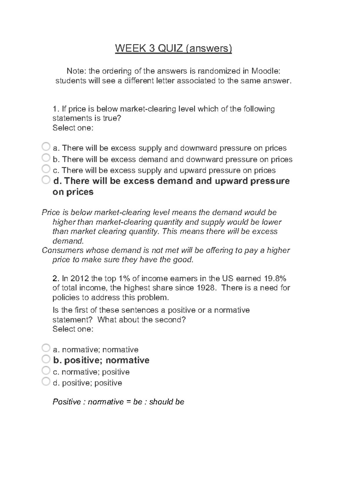 EC100 MT 20-21 Week3 quiz answers - WEEK 3 QUIZ (answers) Note: the ...