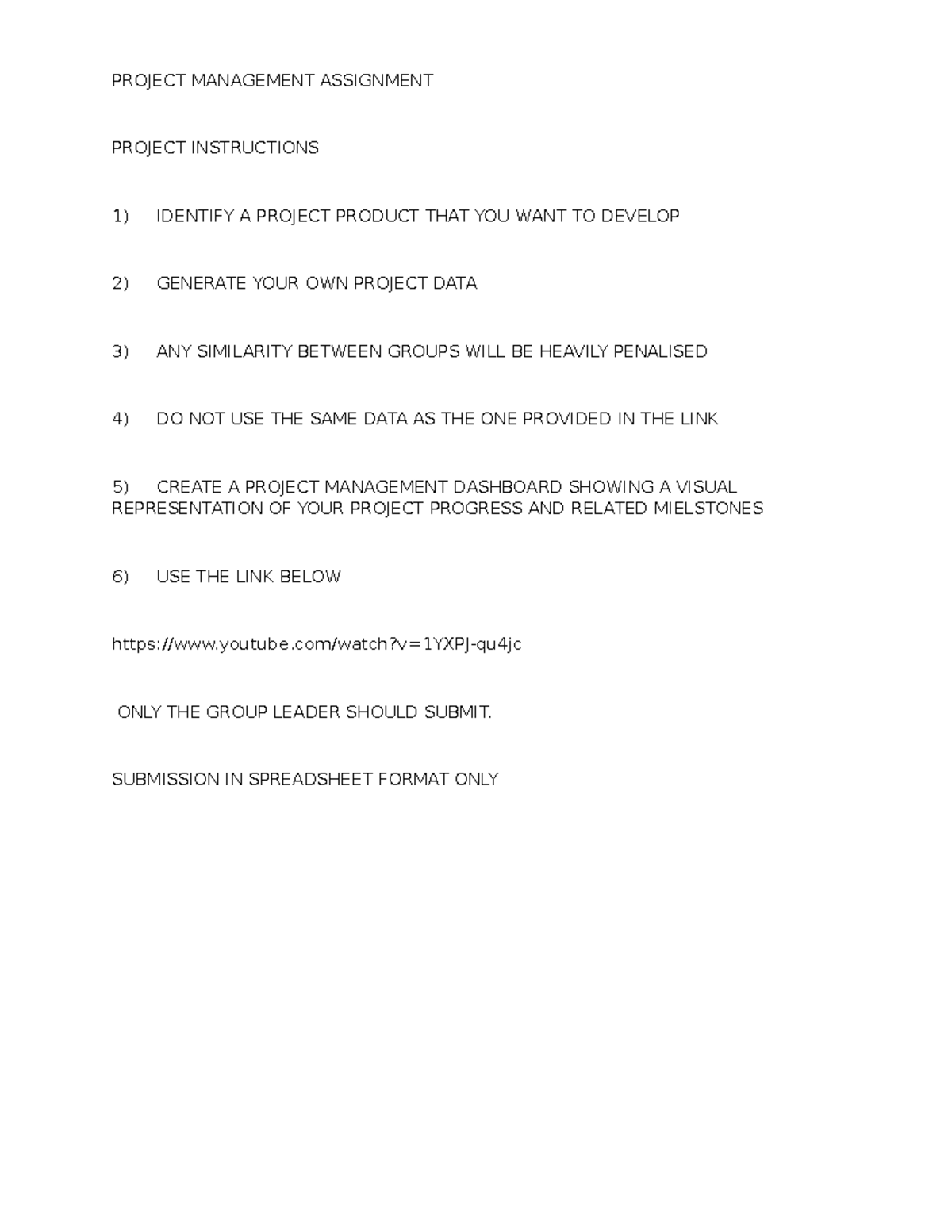 Project Management Assignment - PROJECT MANAGEMENT ASSIGNMENT PROJECT ...