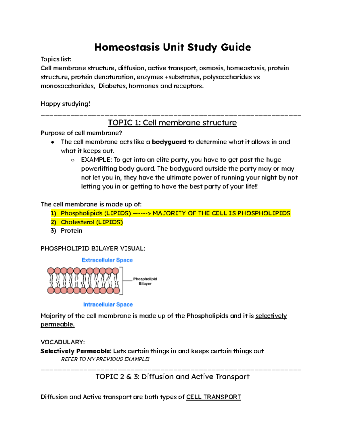 Homeostasis Unit Exam Study Guide- BIOLOGY - Homeostasis Unit Study ...