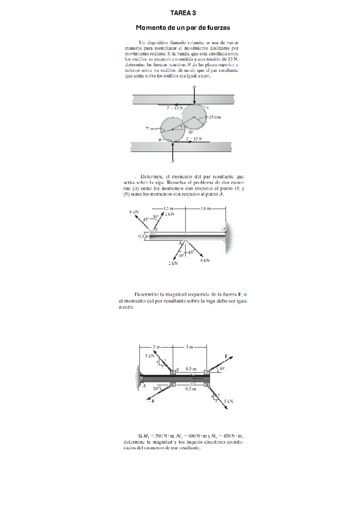 Tarea 3 - Estática - TAREA 3 Momento de un par de fuerzas - Studocu