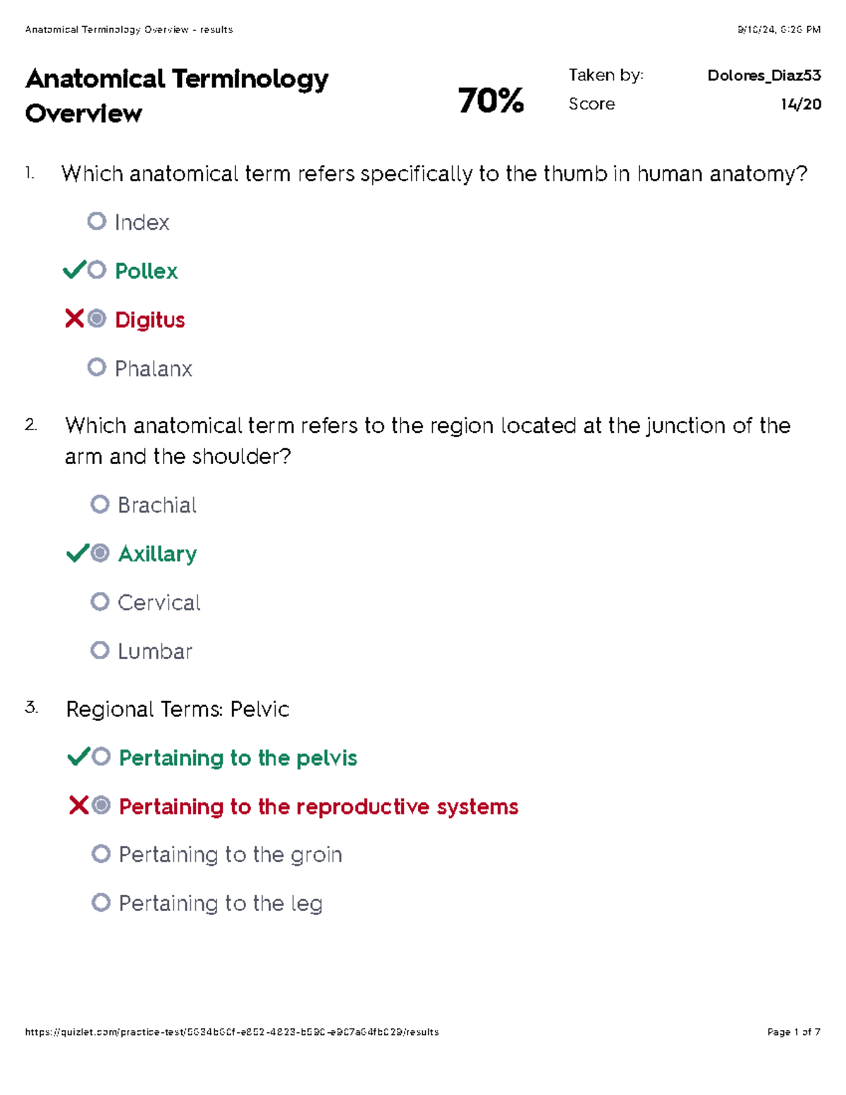 Practice Tests 1 - English material - Anatomical Terminology Overview ...