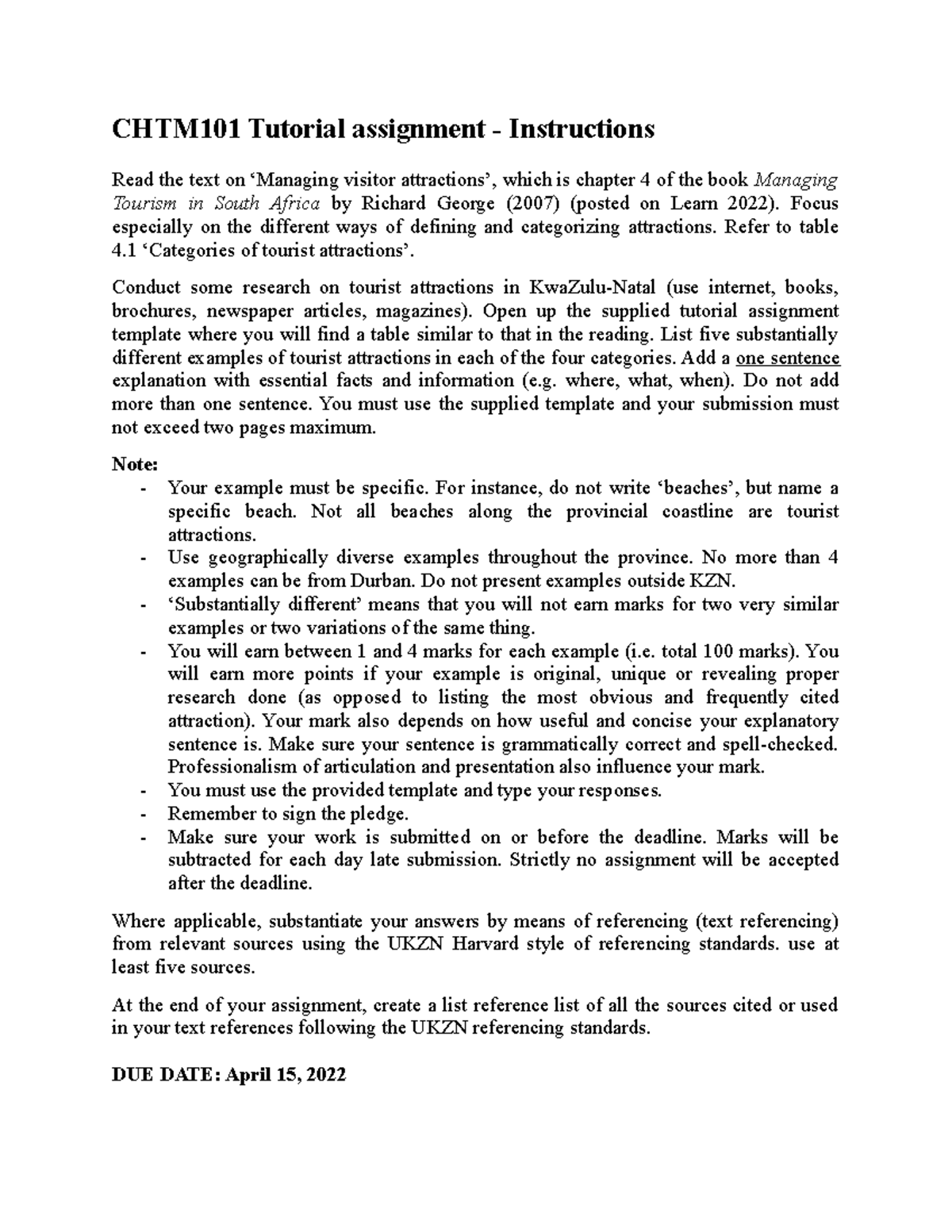 CHTM101 New Tutorial assignment - CHTM101 Tutorial assignment ...