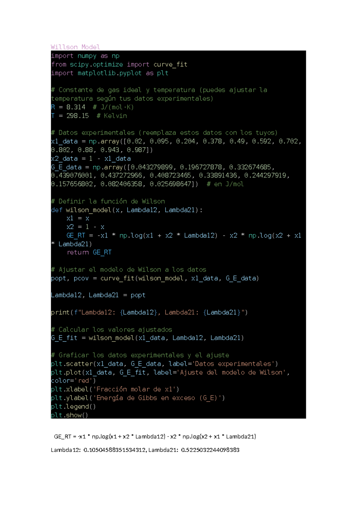 Codigo - Willson Model import numpy as np from scipy import curve_fit import matplotlib as plt ...
