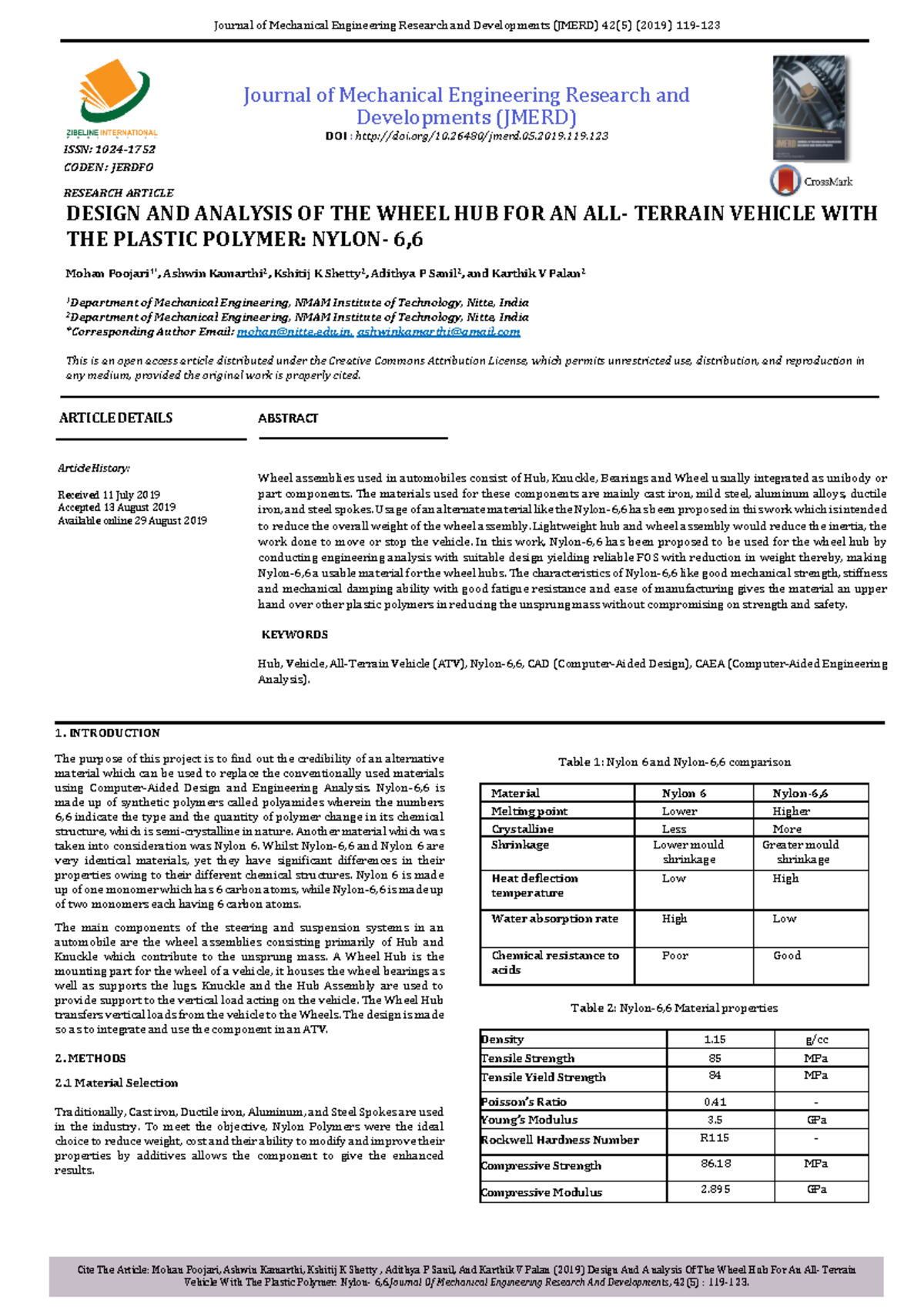 Design AND Analysis OF THE Wheel HUB FOR AN ALL- T - Cite The Article ...