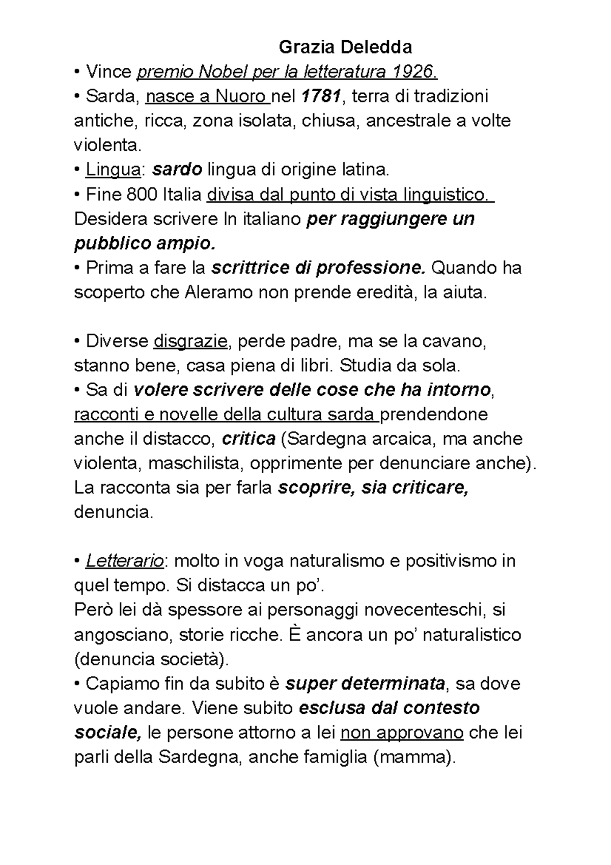 Grazia Deledda - vita e opere - Grazia Deledda Vince premio Nobel per ...