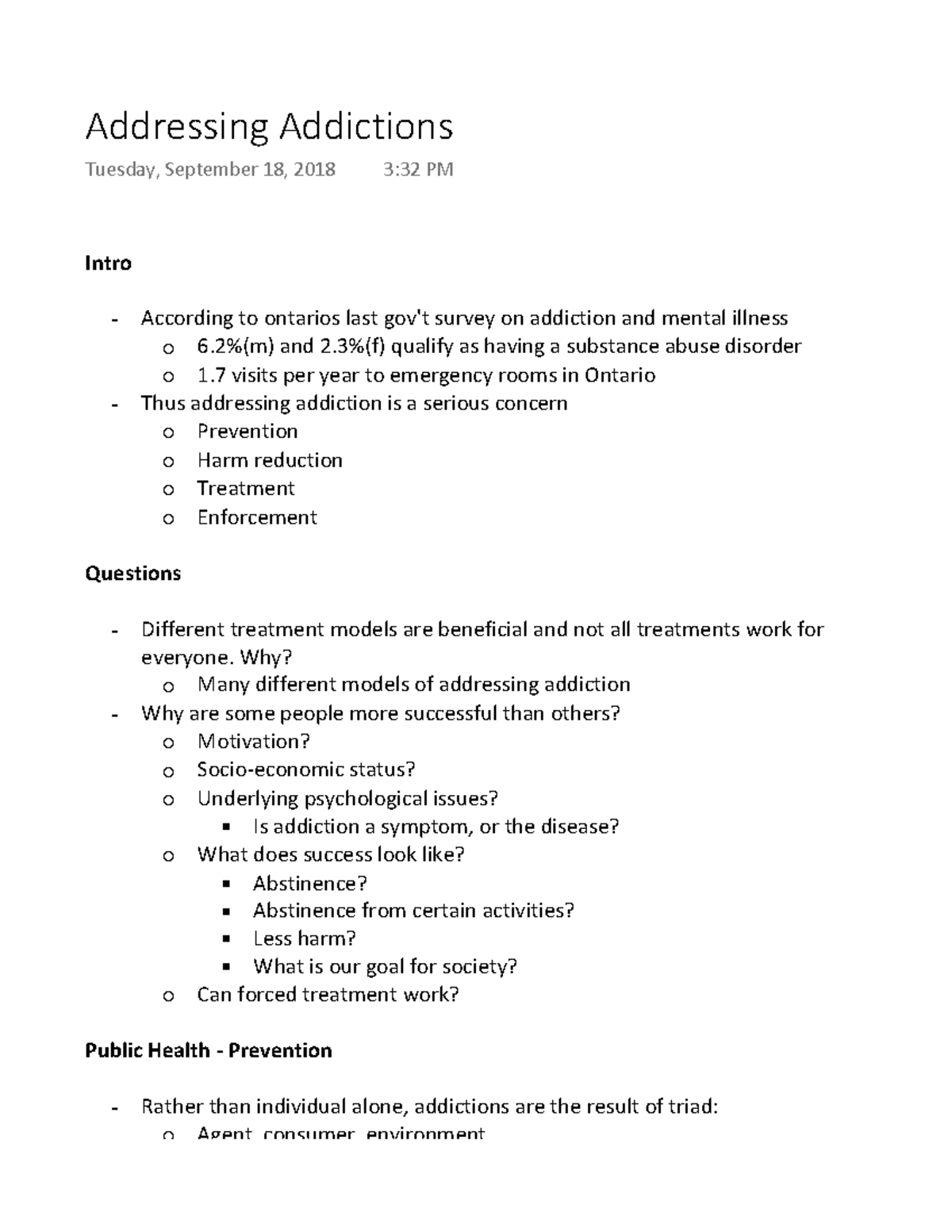 Addressing Addictions - Addressing Addictions Tuesday, September 18 ...