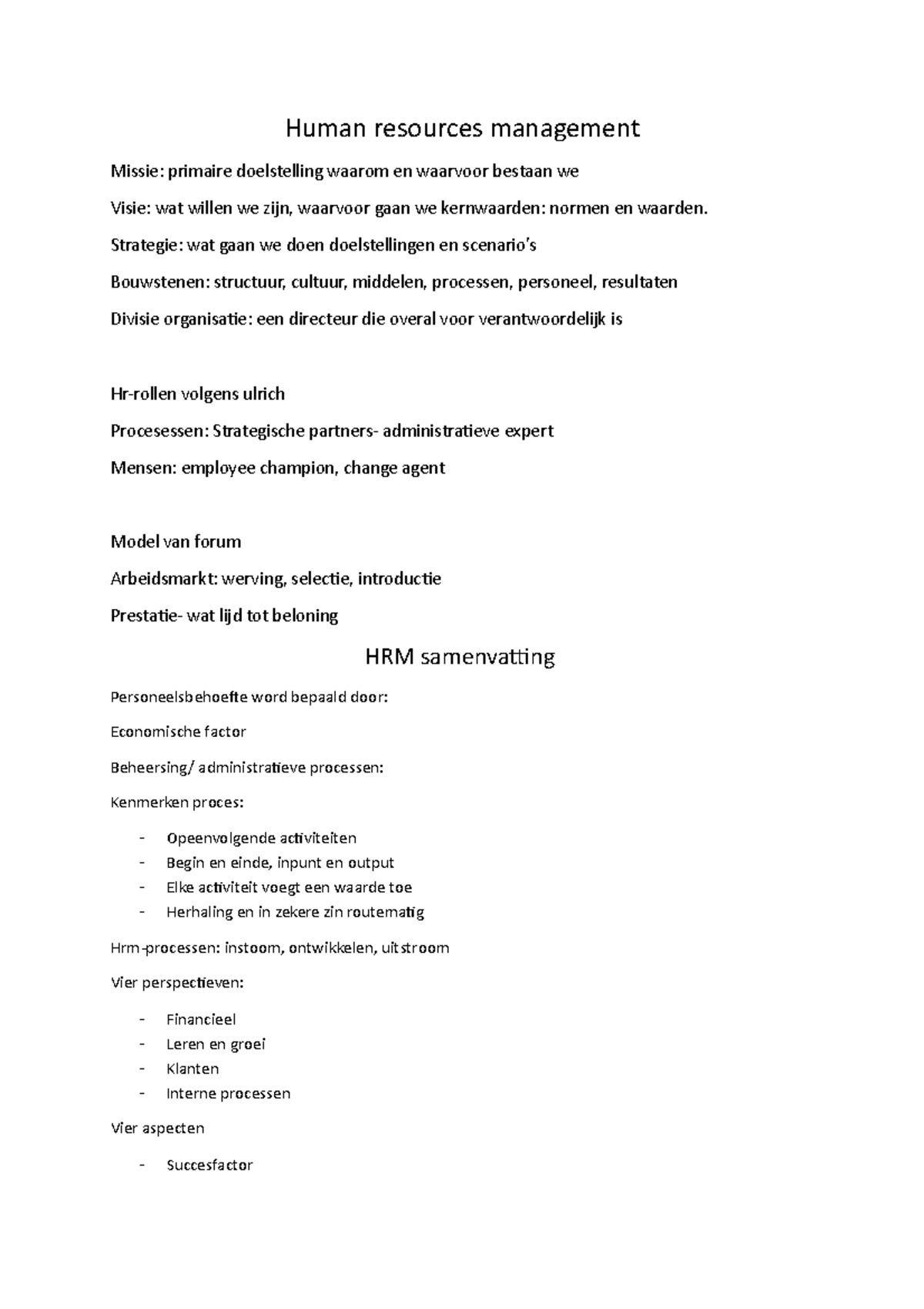 Human resources management - Human resources management Missie ...