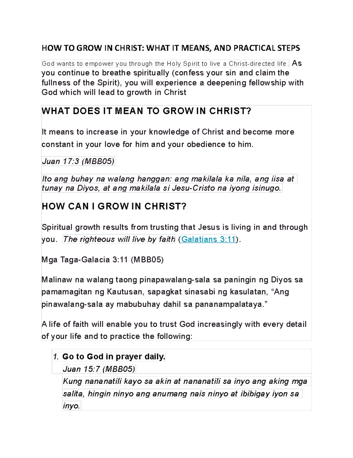 HOW TO GROW IN Christ - esp - HOW TO GROW IN CHRIST: WHAT IT MEANS, AND ...