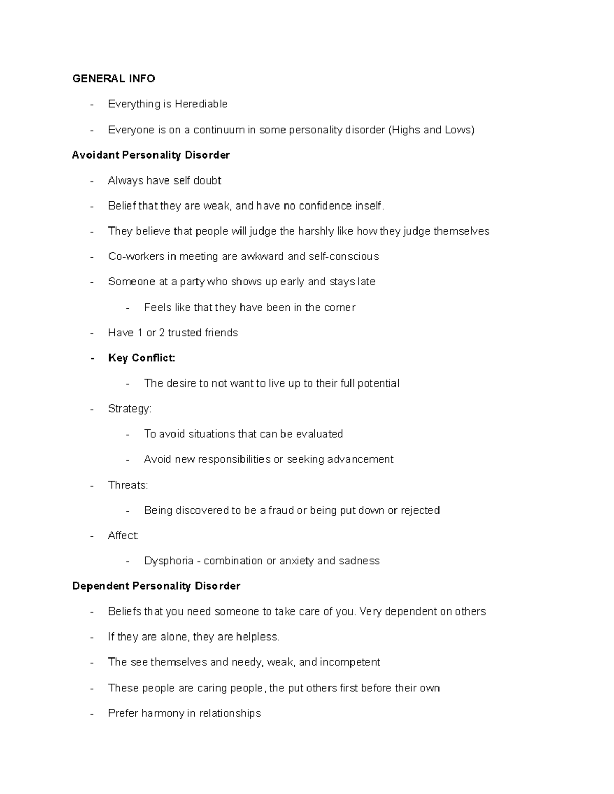Final (Personality Disorder of Everyday Life) - GENERAL INFO Everything ...