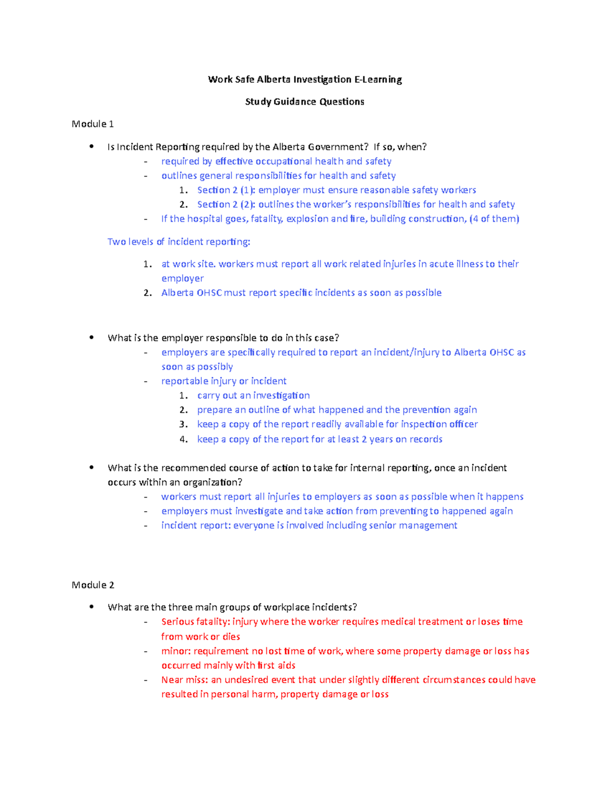 Incident investigations - Work Safe Alberta Investigation E-Learning ...