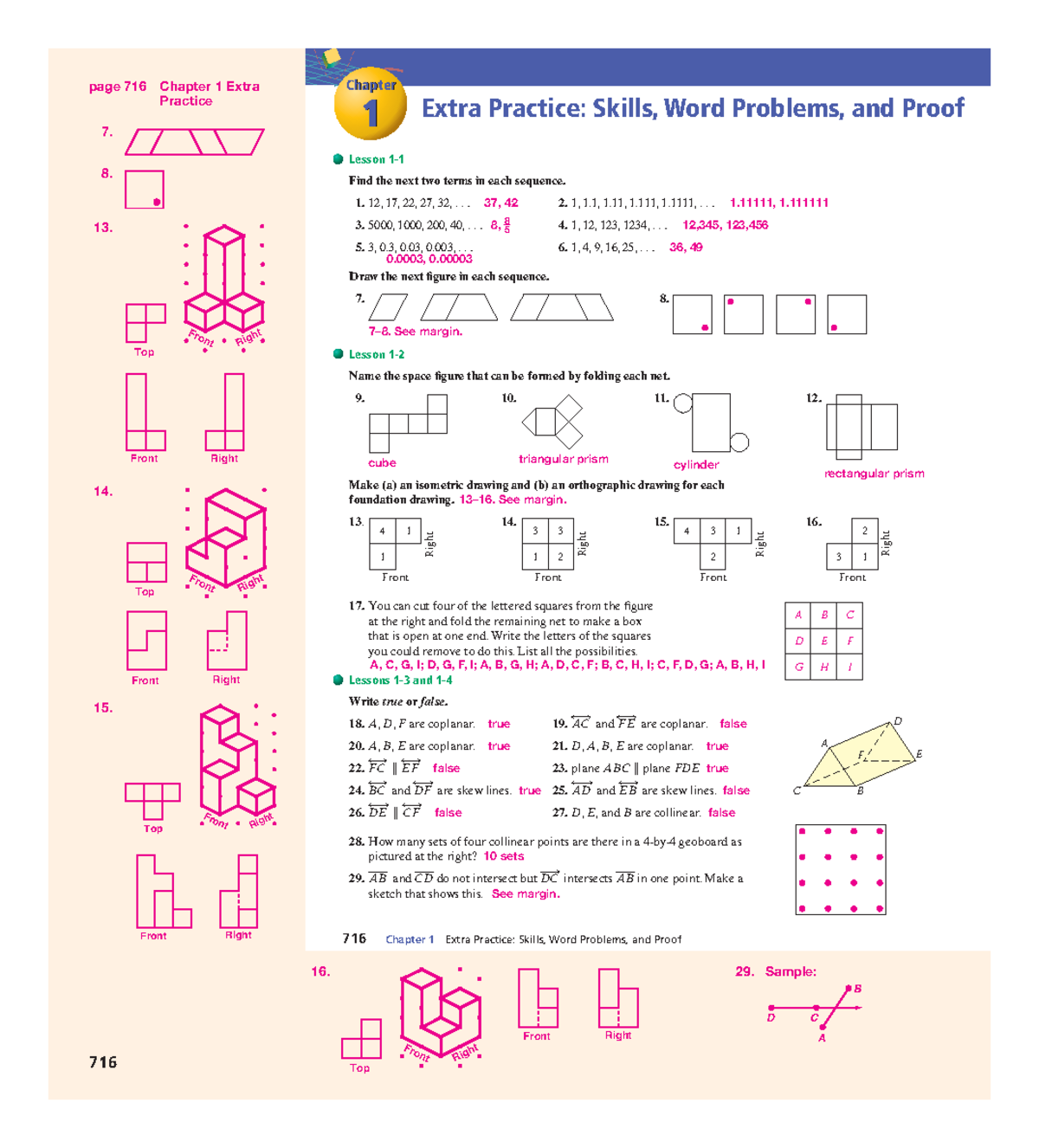 ALL Chapters Extra Practice - 716 716 Chapter 1 Extra Practice: Skills, Word Problems, and Proof ...