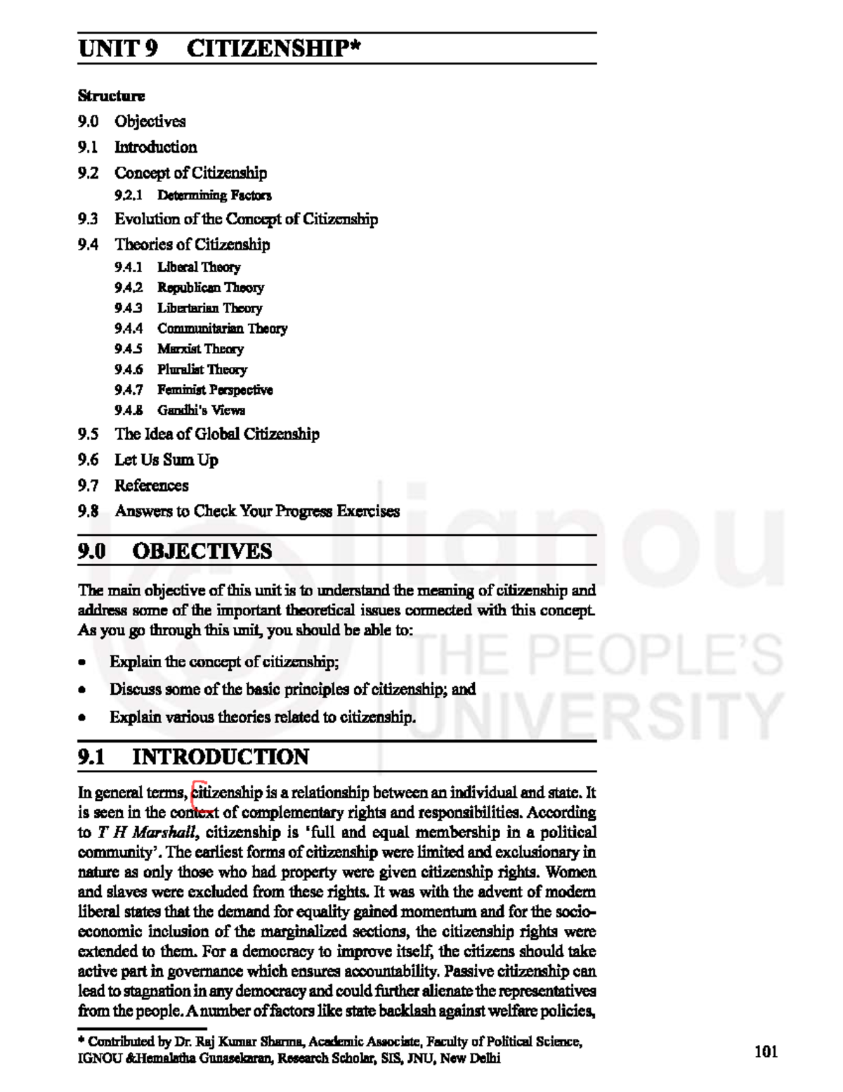 Unit-9 - Theories of citizenship - citizenship in the globalaizing ...