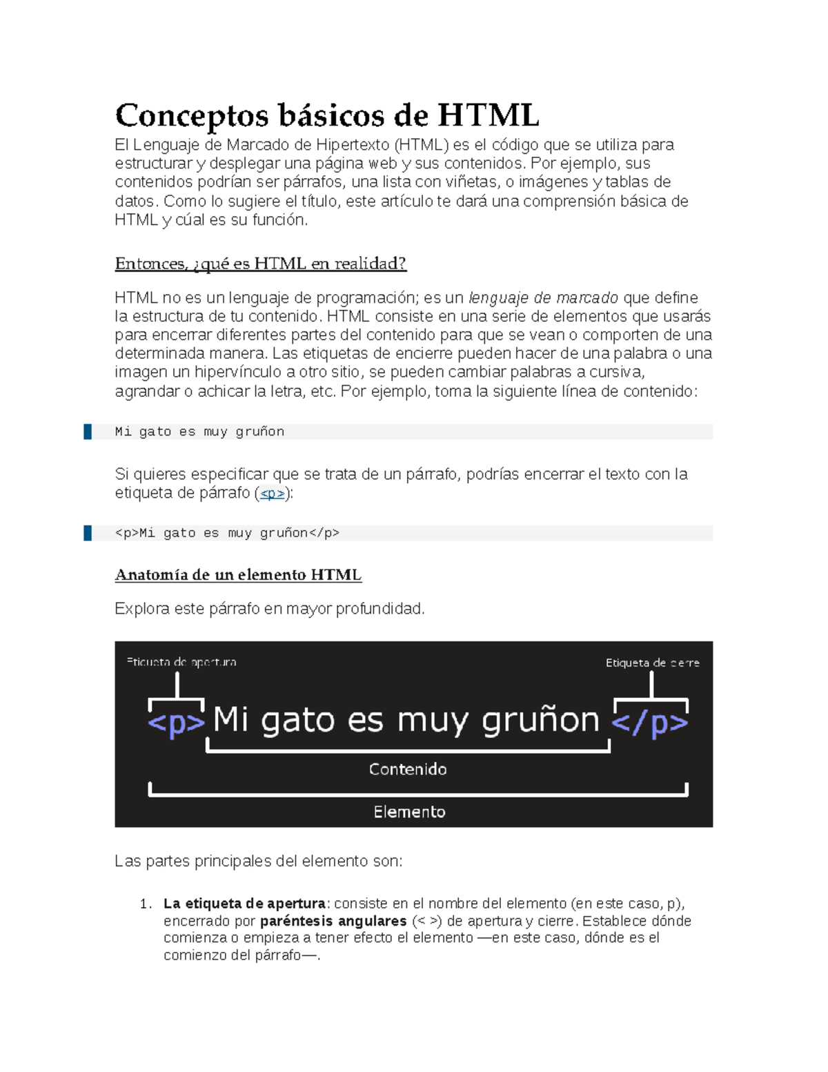 Conceptos bsicos de HTML y CSS - ConceptosbásicosdeHTML El Lenguaje de Marcado de Hipertexto ...